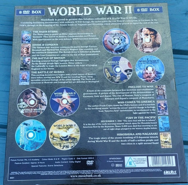 WORLD WAR 2 DVD Box Set 8-Disc Set - Collectors Edition £1.00 - PicClick UK