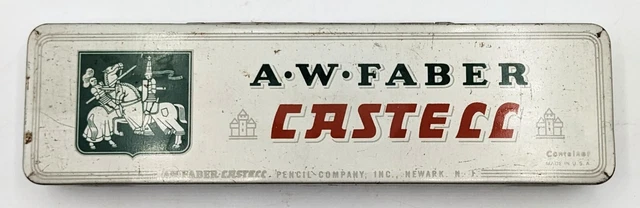 VINTAGE AW FABER Castell Metal Pencil Box with Leads Inside, USA ...