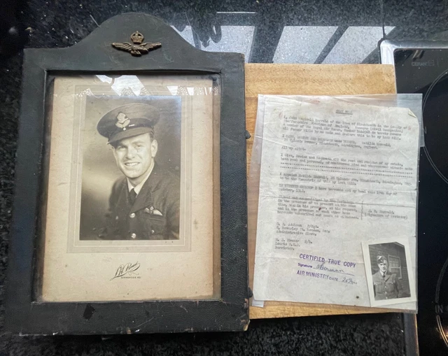 RAF PILOT PHOTO in RAF frame + his will 1944 !!!! £85.00 - PicClick UK