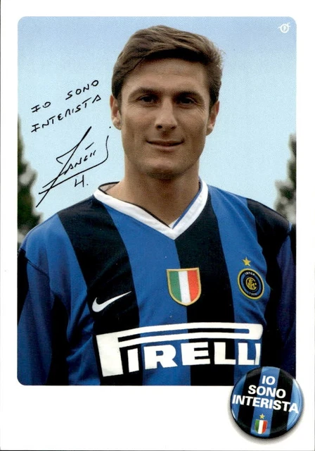 CARTOLINA CALCIATORE INTER Javier Zanetti con autografo stampato EUR 3 ...