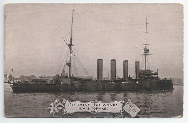 HMS DRAKE DRAKE class Armoured Cruiser Royal Navy PC EUR 14,29 ...