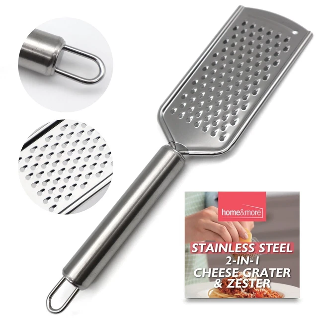 HAND HELD CHEESE Grater with Stainless Steel Handle Lemon Ginger Zester ...
