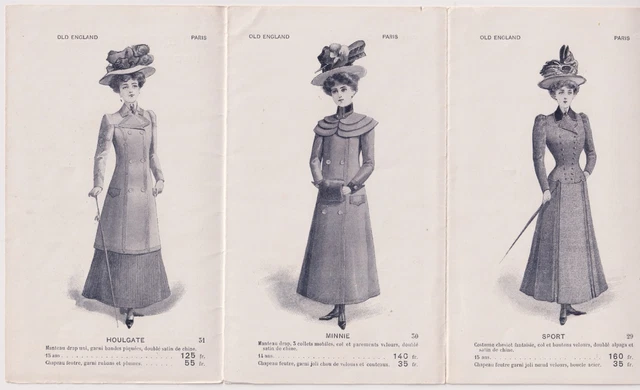OLD ENGLAND PARIS Illustrated Fashion Brochure Hiver 1900-1901 ...