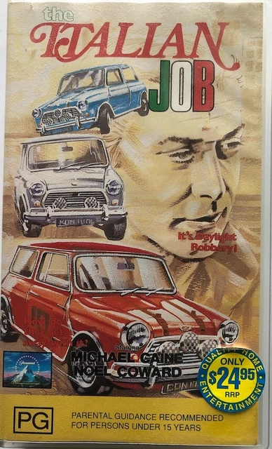THE ITALIAN JOB 1968 VHS. Classic Vintage Car Heist Movie. Great Movie ...