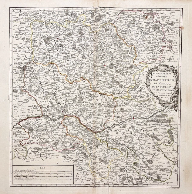 TOURAINE SAUMURE ANJOU Maine Perche France Carte Map Carte Vaugondy ...
