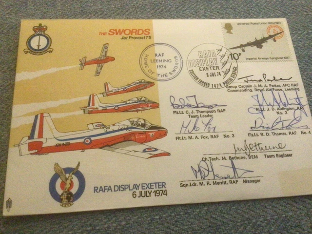 RAF LEEMING 1974 Signed The Swords Royal Air Force Display Team First ...