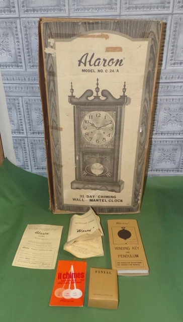 VINTAGE ORIGINAL EMPTY Box & Manual Papers Only Alaron 31 Day Wall ...