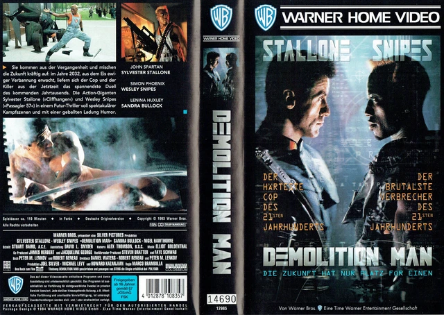 (VHS) VIDEOKASSETTE - Demolition Man - Sylvester Stallone, Wesley ...