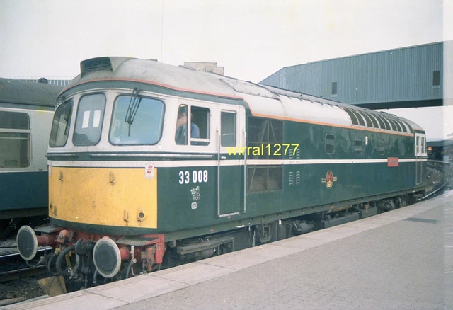 ORIGINAL RAILWAY PHOTOGRAPHIC negative Class 33 33008 at Bristol (2 ...