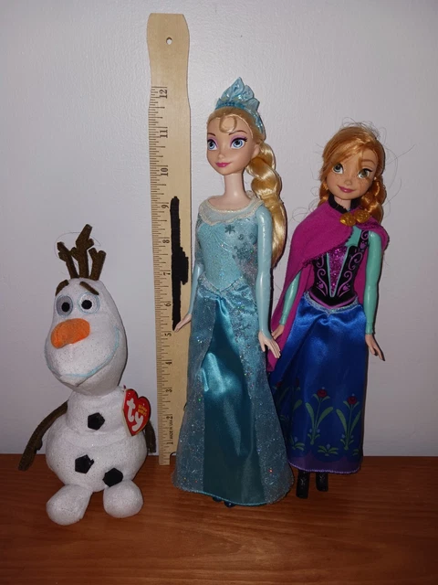MATTEL DISNEY PRINCESS Dolls Anna Elsa And Ty Beanie Plush Olaf $12.99 ...
