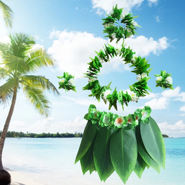 5 PCS JUPE De Fête Luau Collier Hula Bracelets Hawaïens Aux Femmes ...