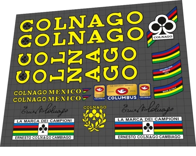 COLNAGO MEXICO FRAME decal set yellow / black outline EUR 35,90 ...