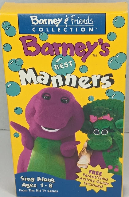 VTG VHS BARNEY - Barneys Best Manners 1993 Lyons Group Children's Movie ...