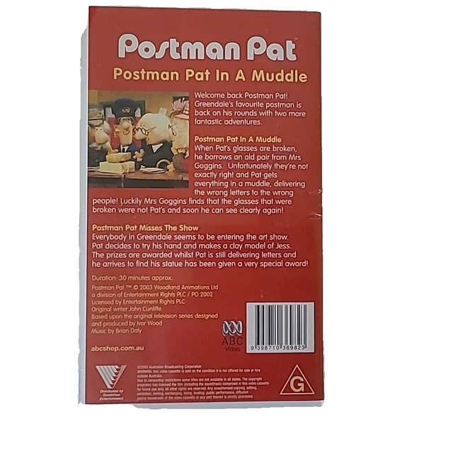 VHS CASSETTE TAPE Postman Pat in A Muddle ABC Vintage 2003 (remake) PAL ...
