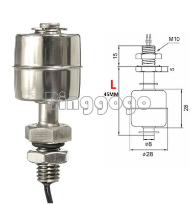 MINI INDICATOR VERTICAL Water Level Sensor Stainless Steel 45mm Float ...