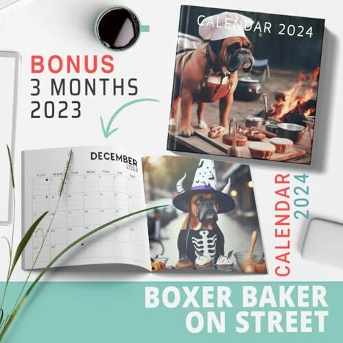 BOXER BAKER ON Street Calendar 2024 Jan 2024 to Dec 2024 Bonus 3 Months ...