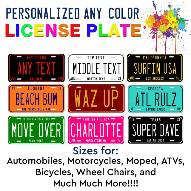 any-state-any-color-custom-personalized-license-plate-for-auto-atv-bike