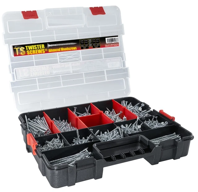 TWISTER SCREWS 1280PCS Multi selection box , Patented Wood Screws ...