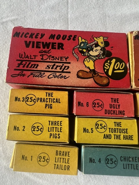 MICKEY MOUSE VIEWER And Walt Disney Film Strip Rare Vintage Set ...