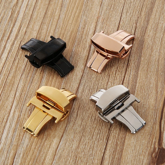 STAINLESS STEEL FLIP Lock Butterfly' Deployment Clasp Watch Deployant ...