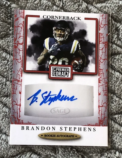 2021 SAGE PREMIERE Draft Brandon Stephens Rookie Auto Red A22 EUR 4,97 ...