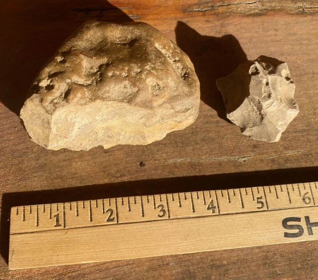 2 ANCIENT STONE Tools - Native American Indian Artifact Cultural Chop ...