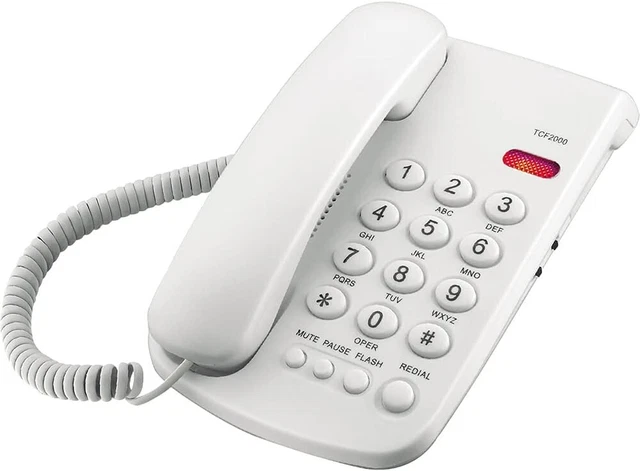 UVITAL DESKTOP CORDED Telephone, Basic Landline Support P/T Mode, Mute ...