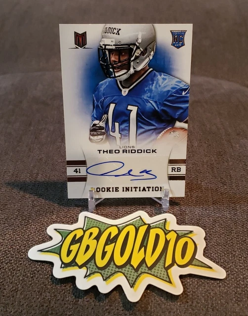 2013 PANINI MOMENTUM Initiation Signatures /299 Theo Riddick #91 recrue ...