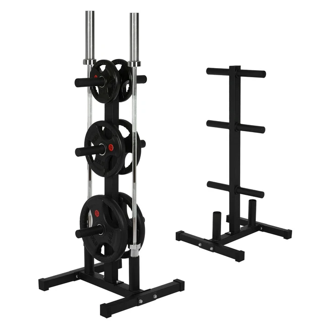 OLYMPIC WEIGHT PLATE Tree Rack Olympic Barbell Organizer Storage Holder ...
