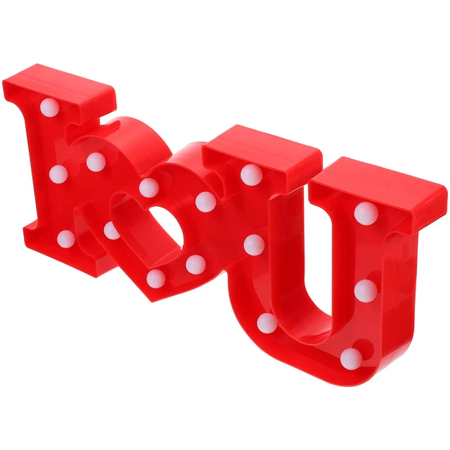 IOU SIGN VALENTINE Gift Love Led Light Letters Led Love Sign £15.48 ...