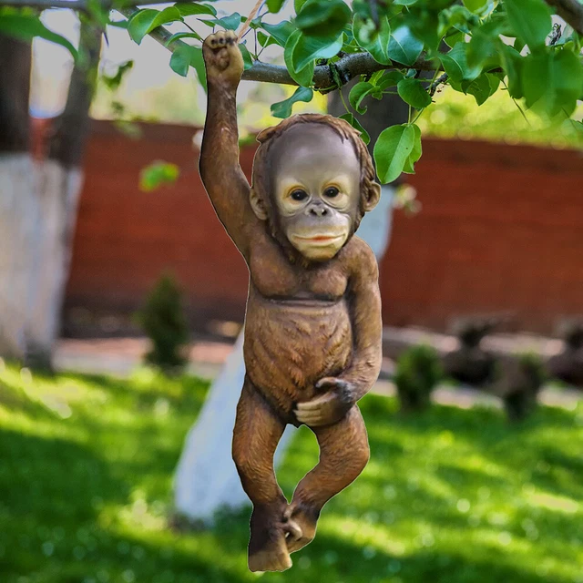 MONKEY STATUE CRAFTS Resin Figurine Hanging for Yard Patio Porch (A ...