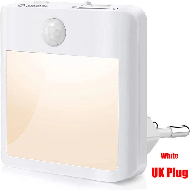 3X PLUG IN PIR Motion Sensor Hallway Socket LED Home warm white Night ...