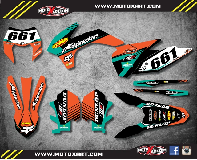 CUSTOM GRAPHICS FULL Kit - VITAL STYLE stickers to fit KTM EXC 2014 ...