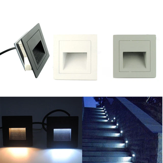 NEW LED WALL Recessed Stair Step Light Corner Lamp Outdoor Lighting ...