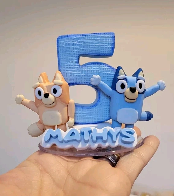 BLUEY BIRTHDAY CANDLE CAKE TOPPER - Personalise NAME and NUMBER ...