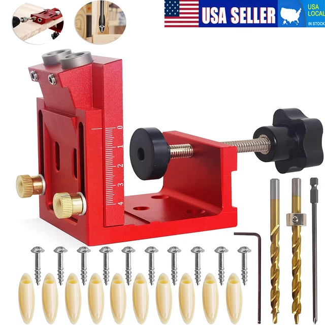 24X POCKET HOLE Jig Drill Guide Master Kit Carpenter Joinery System ...