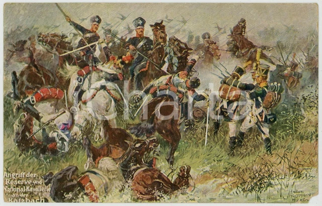 1912 ARTIST ANTON HOFFMANN Angriff der Reserve und National Kavallerie ...
