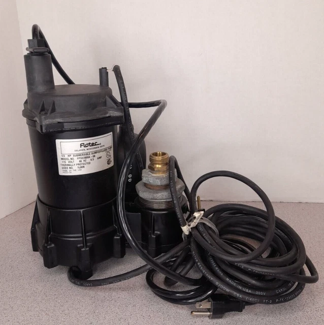 FLOTEC FPSE2800A CAST Iron Sewage pump w/tethered float switch 1/3HP ...