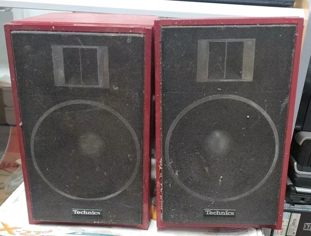 TECHNICS SB-F44 2 Way Stereo Speakers Horn Tweeter RED £22.99 - PicClick UK