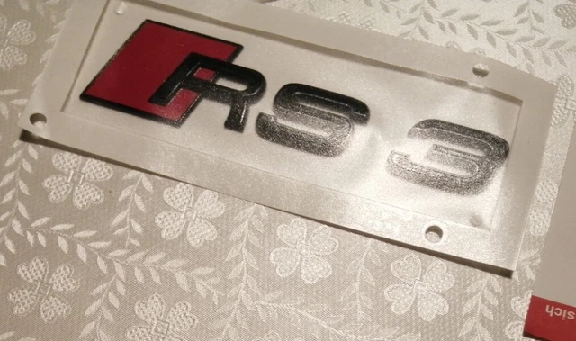 ORIGINAL AUDI RS3 Schriftzug Emblem Logo schwarz glänzend zum Aufkleben ...