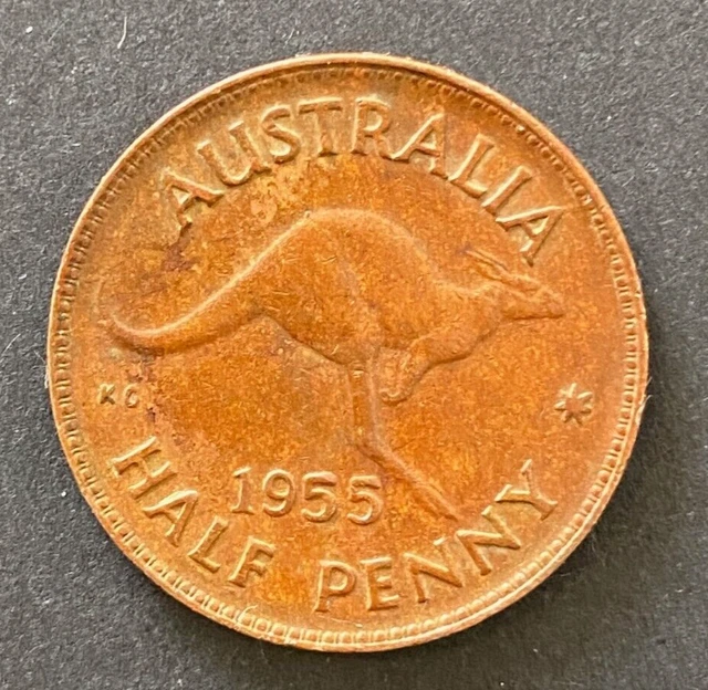 1955 AUSTRALIAN HALF Penny Coin, Circulated Condition $1.49 - PicClick AU