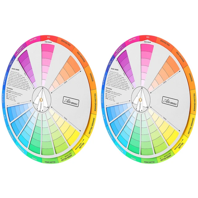 2 PCS COLOR Card Gradient Wheel Professional Chart Watercolor Tools £10 ...