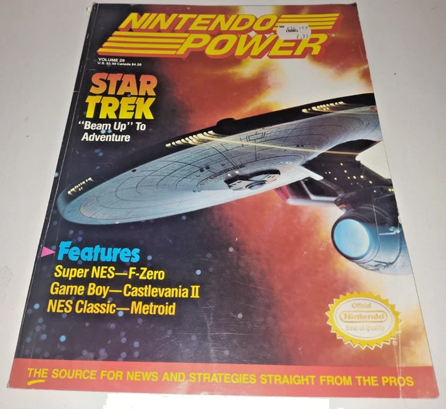 NINTENDO POWER MAGAZINE issue 29 Star Trek Flinstones poster NES Retro ...