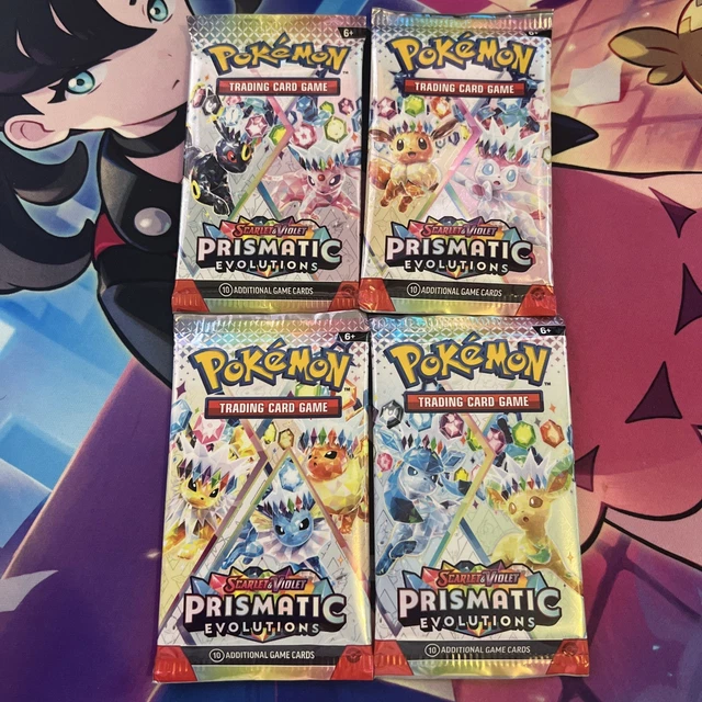 POKÉMON TCG - Prismatic Evolutions - 4 Booster Pack Set - Weights ...
