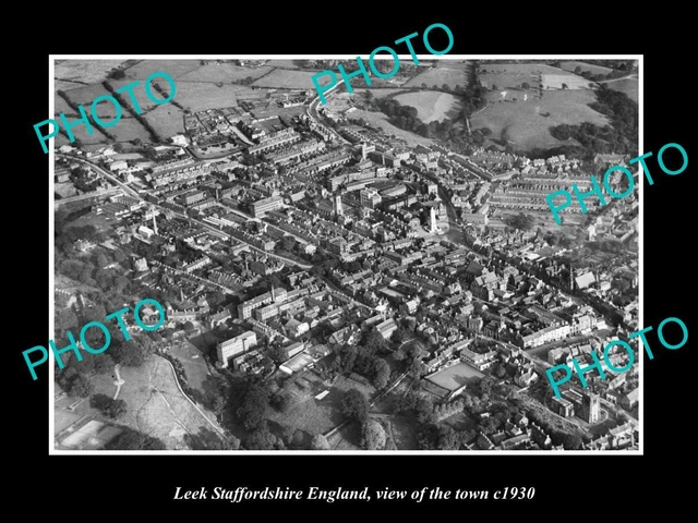 OLD HISTORIC PHOTO OF LEEK STAFFORDSHIRE ENGLAND VIEW OF THE TOWN c1930 ...
