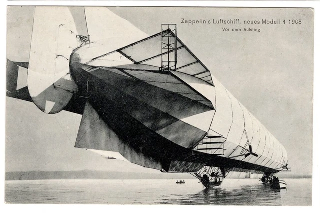ZEPPELIN/VOL POSTAL AK L4 Avant Le Décollage Belle CARTE Circulée ...