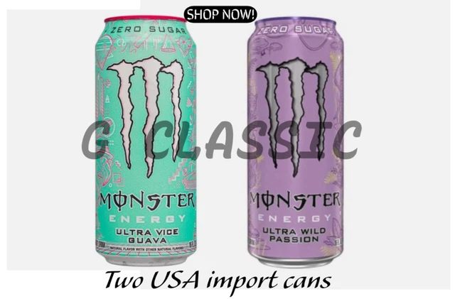 MONSTER ULTRA VICE Guava & Wild passion Cans Flavours 2x473ml Same day ...