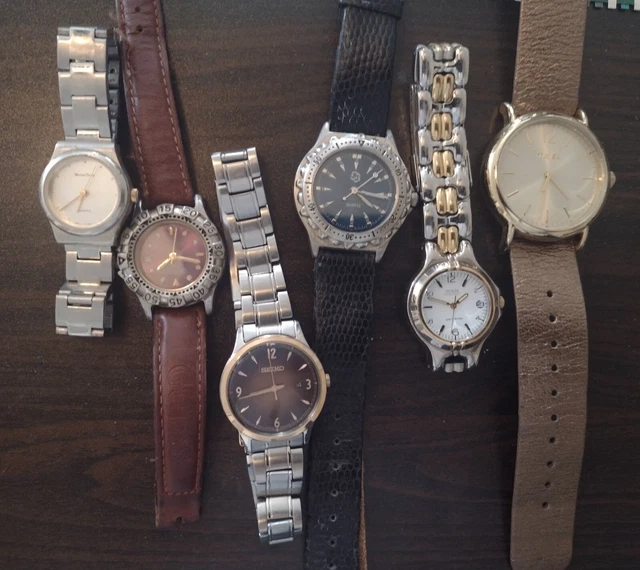 SEIKO, PAUL SEBASTIAN, Matthew Tissot, Timex, Guess watch lot (6) £24. ...