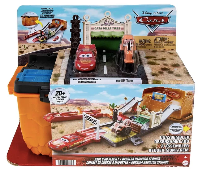 DISNEY PIXAR CARS Race & Go Playset Storage Tub Carrera Radiator ...