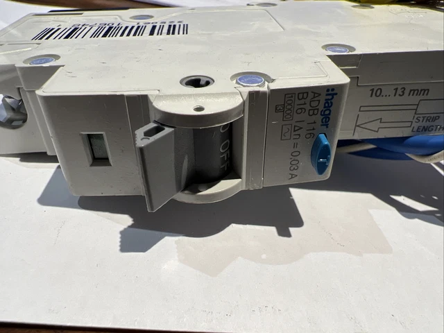 HAGER RCBO 16 Amp 30mA Type B 16A 106362 B16 ADN Range ADN116 £15.00 - PicClick UK